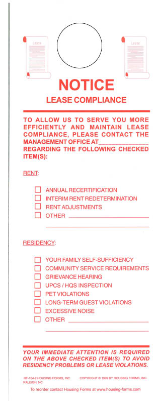 Door Hangers – Housing-Forms