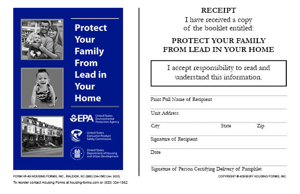 HF-40 Lead Based Paint Receipt – Housing-Forms