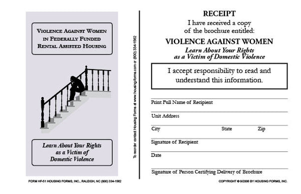HF-51 Violence Against Women Brochure Receipt – Housing-Forms